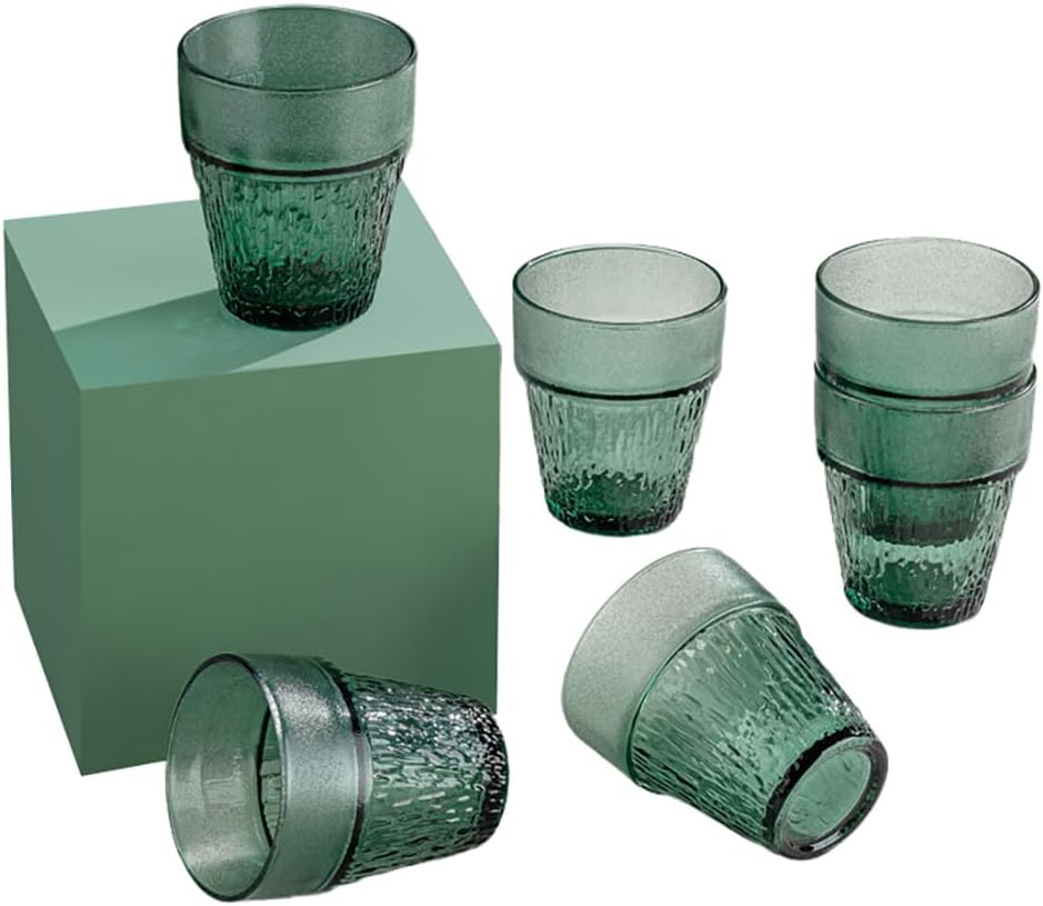 Amazon.com | CORIYA Stackable Water Glasses Set of 6 Highball Drink ...
