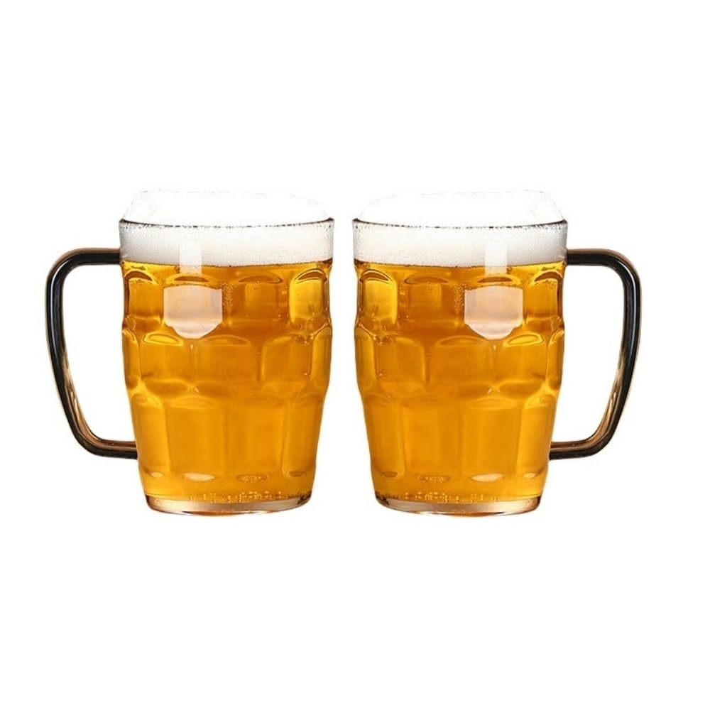 Amazon.com | Komost 22oz Plastic Beer Mugs with Handles Set of 2, Clear ...