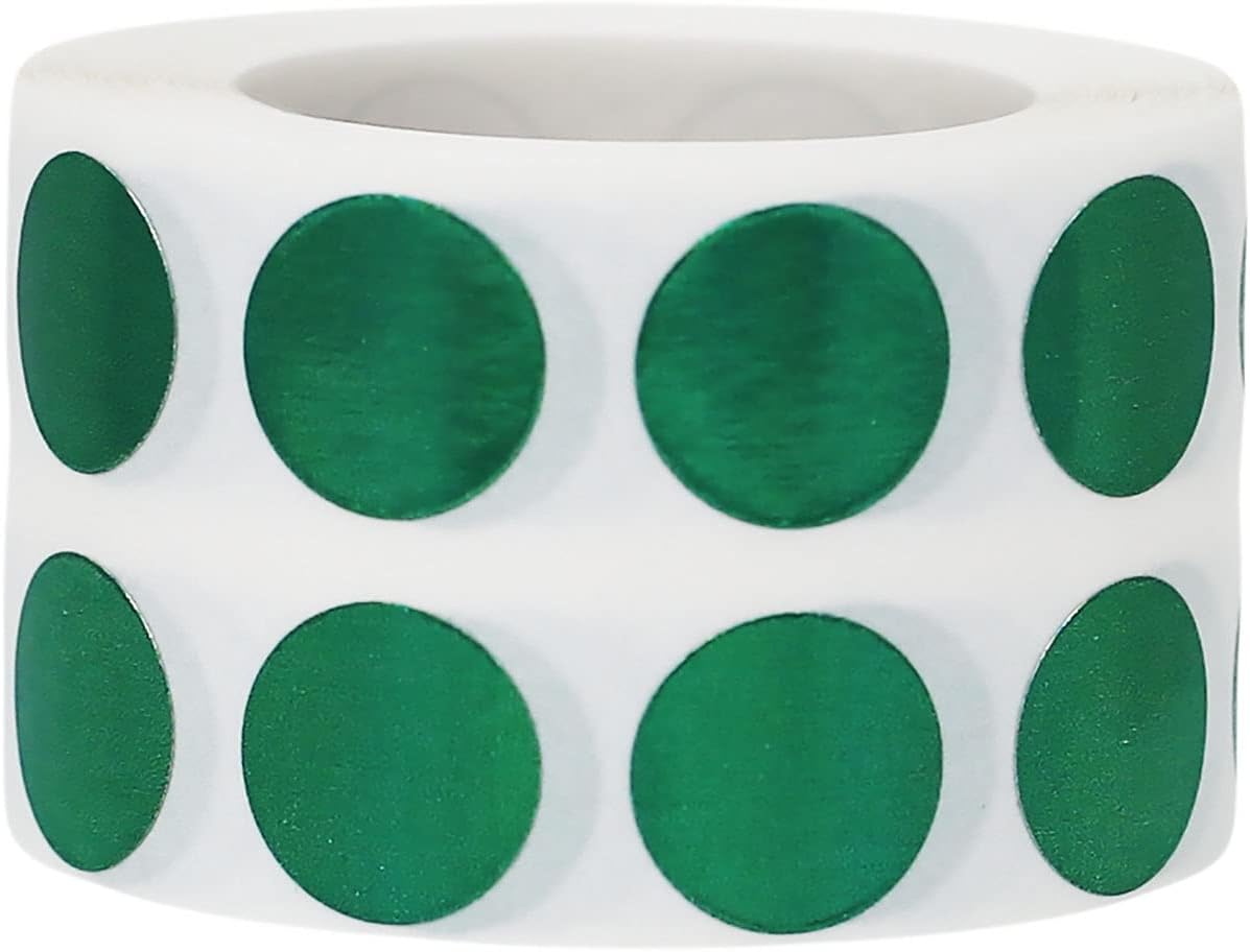 Green Holographic Circle Stickers, 13 mm 1/2 Inch Dot Labels 1000 Pack ...