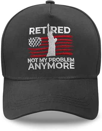 Retirement Hats for Men Woman Adjustable Retired Gift with The Statue ...
