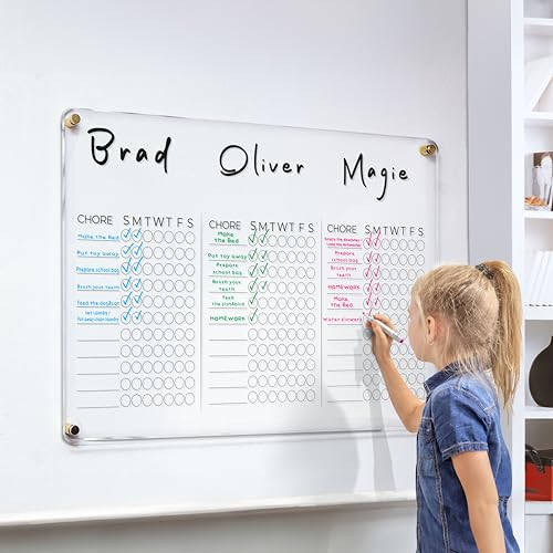 Amazon.com: Personalized Acrylic Dry Erase Chore Chart For Kids-Up to 4 ...
