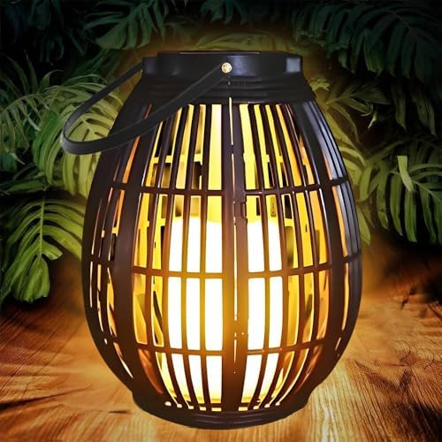 Joycome Solarlaterne für Außen, Solarlampen Garten mit Flammeneffekte ...