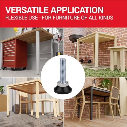 LouMaxx Adjustable Feet M8 x 45 mm – Set of 10 – Adjusting Screws ...