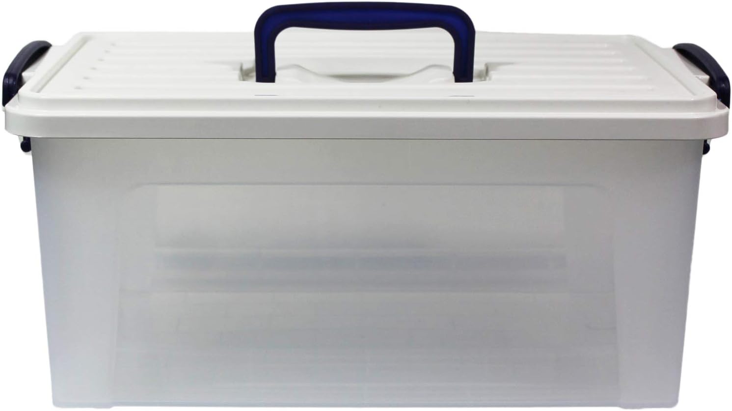 Clear Plastic Storage Box with Lid & Carry Handle Clip Locking ...