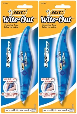 Amazon.com : BIC White-Out Exact Liner Correction Tape Pen, Non ...