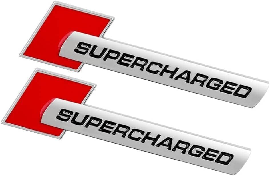 Amazon.com: 2X Supercharged Emblem Aluminum Decorative Adhesive Emblem ...