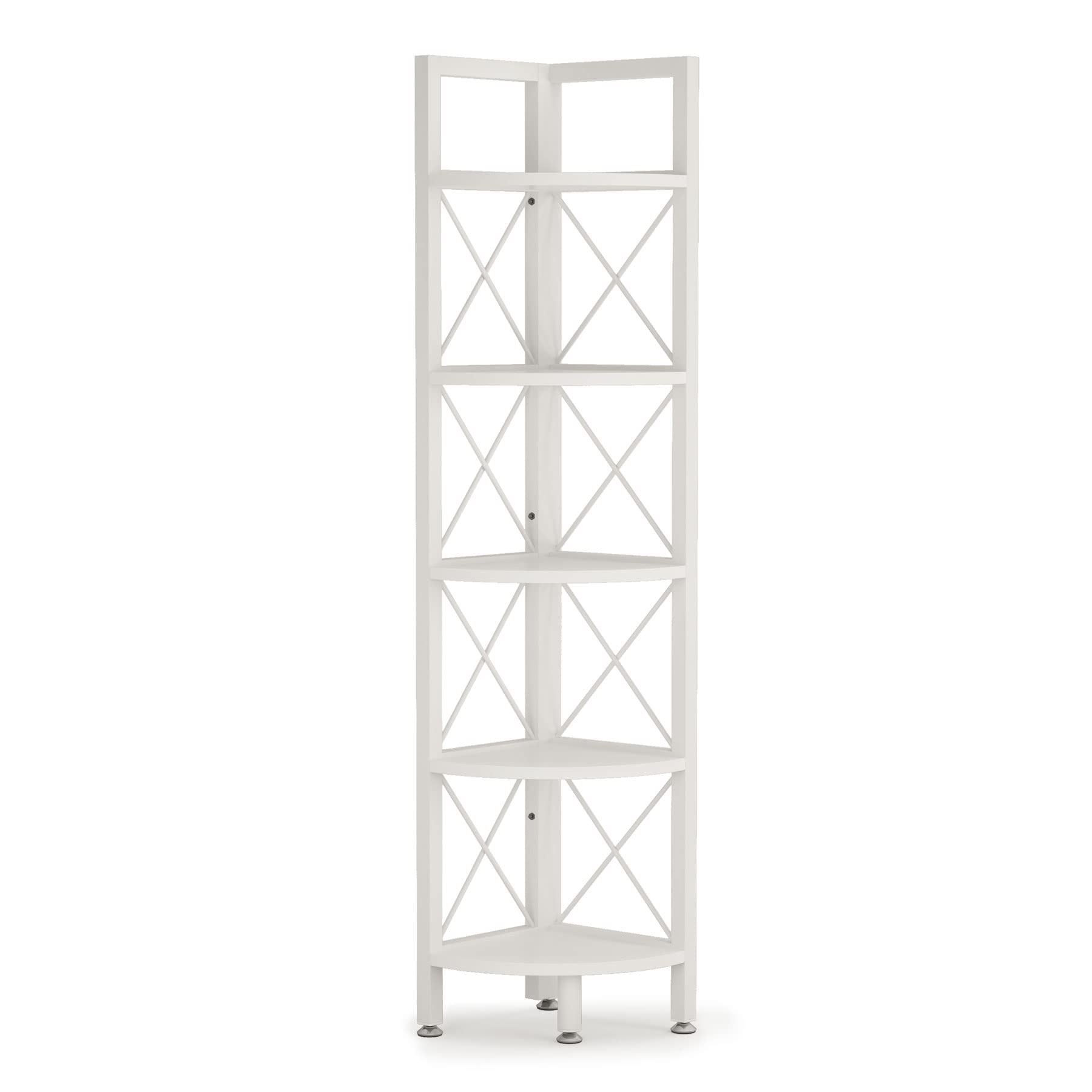 Buy Tribesigns 5 Tier Corner Shelf, Modern Corner Bookshelf Small ...