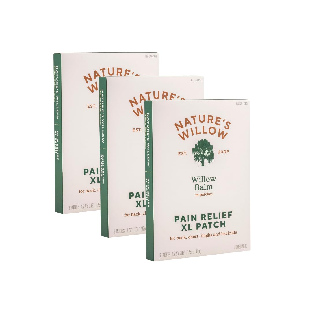 Amazon.com: Nature's Willow XL Natural Pain Relief Patches for Muscles ...