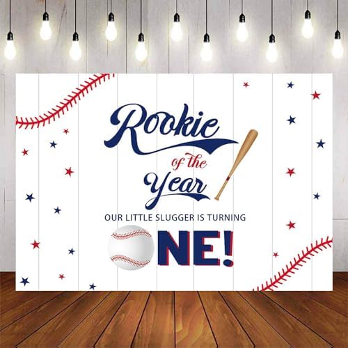Amazon.com : Mocsicka Baseball Birthday Backdrop Boys Blue and Red ...