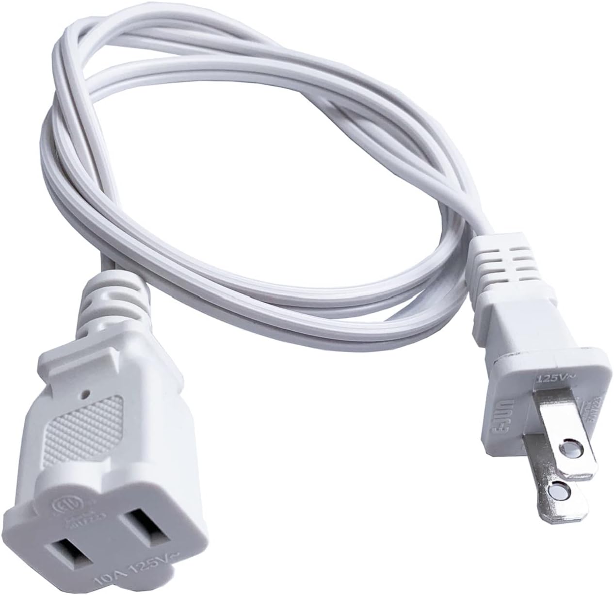 Amazon.com: 6FT Polarized White US 2-Prong Male-Female Extension Power ...