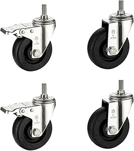 Amazon.co.jp: Set of 4 Screw Type Casters M12, Heavy Duty Insert-Type ...
