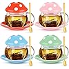 Amazon.com | Lallisa 4 Set 9.6 oz Mushroom Tea Cups Set with Infuser ...