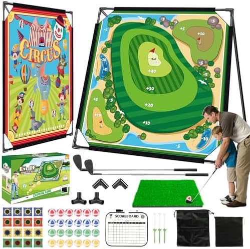 Amazon.com: Golf Chipping Game Toy Set, 70'' x 70'' Adjustable Golf ...