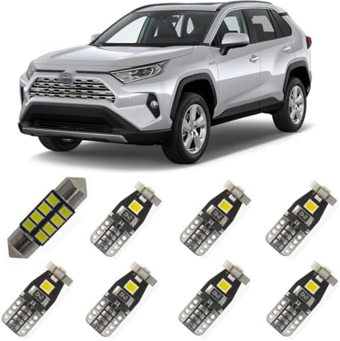 AUTOGINE White LED Interior Lights Kit for Toyota RAV4 2016 2017 2018 ...