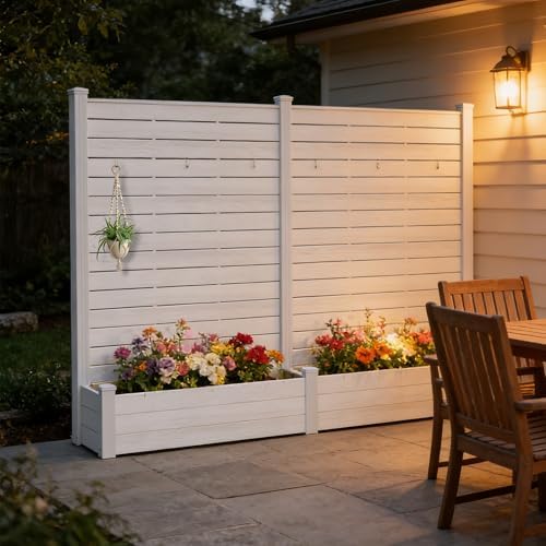 Amazon.com: Kozyard 2Pack Privacy Screen with Planter, 70" H x 51" W ...