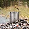 HUIOP titanium pot, Ultralight 750ml Titanium Pot Portable Titanium ...