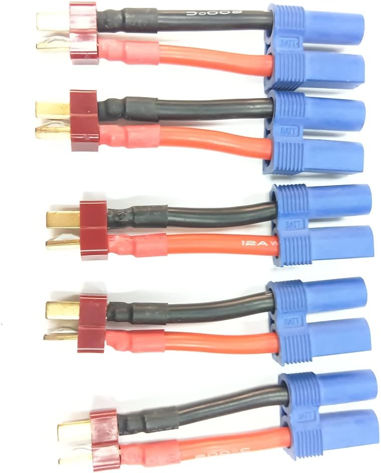 Amazon.com: 5pcs Ultra Deans T Plug Male EC5 Female Extension Adapter Cable Leads 12awg 50mm for ...