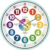 WONZOM 12 Inch Educational Time Teaching Wall Clock for Kids, Silent ...