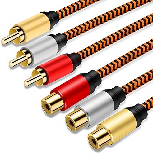 Audio Video RCA Cable,3RCA to 3RCA Composite AV Stereo RCA Extension ...