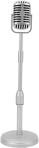 Fockety Fake Vintage Microphone Prop with Stand, Lightweight Portable ...