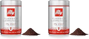 illy Coffee, Classico Ground Coffee for Moka Pots, Medium Roast, 100% ...