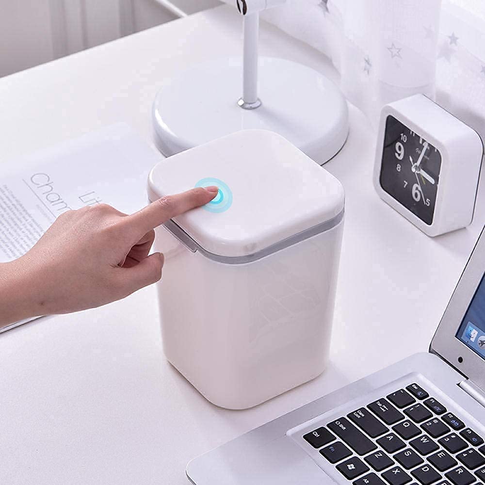 GLIVE (LABEL) Mini Desktop Dustbin with lid, Plastic Waste Bin Kitchen ...