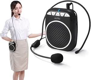 ACTTO Voice Amplifier, Mini Speaker Microphone with Waist/Neck Band and ...