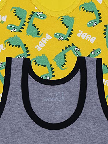 Buy D'chica Bro Pack of 2 Vests for Little Boys - Yellow-Melange/Grey ...