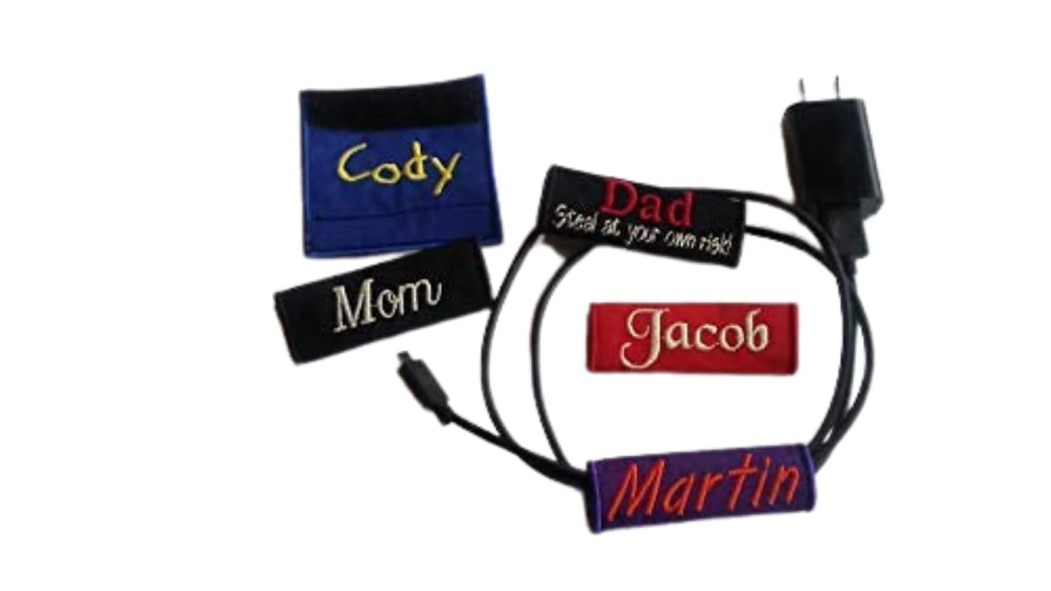 Amazon.com: Cell Phone Charger Organizers Charger Labels Fabric ...