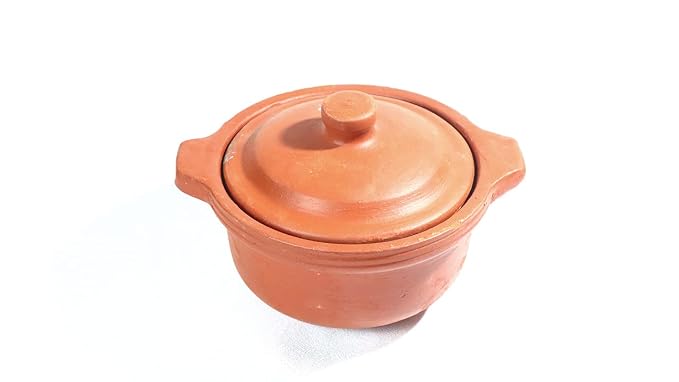 Paarambarya Earthen Kadai/Clay Pot with Lid for Cooking and Serving ...