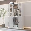 Amazon.com: Hitow Large Storage Cabinet with Glass Doors, Tall ...