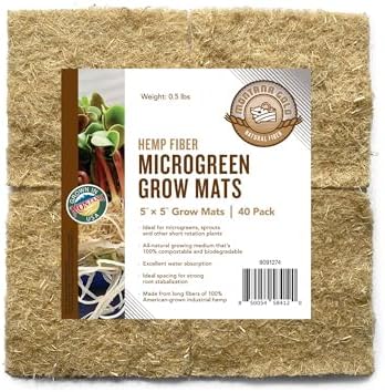 Amazon.com : All-Natural Hemp Mat for Growing Microgreens 5" x 5 ...