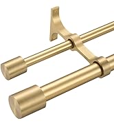 Amazon.com: Double Curtain Rods 36-72", Warm Gold Double Rod Curtain ...