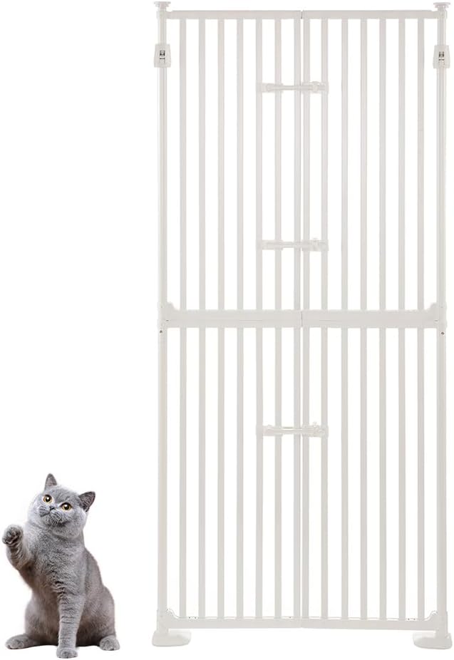 Amazon.com: unipaws 74 Inch High Extra Tall Cat Gate with Doors Locks ...