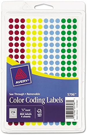 Amazon.com : Avery 05796 See Through Removable Color Dots, 1/4 Dia ...