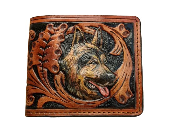 Amazon.com: German Shepherd, Dog, Puppy, Flower, Men's 3D Genuine ...
