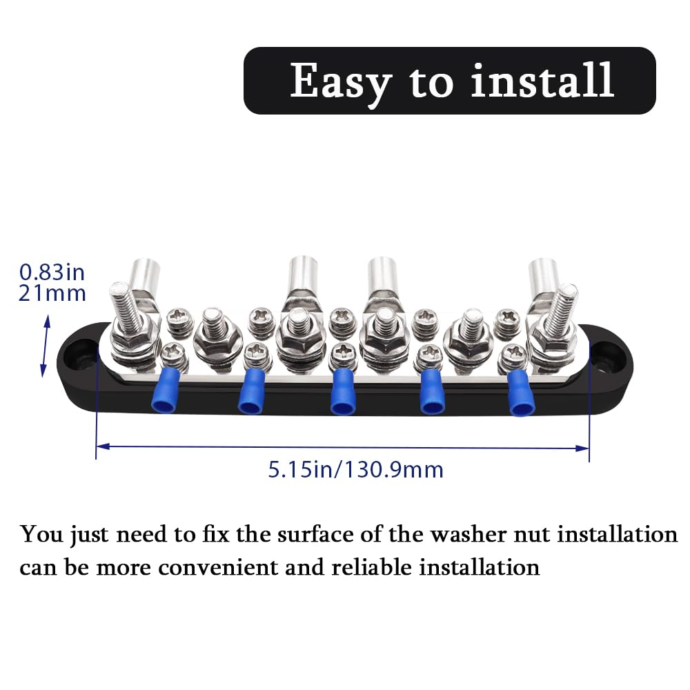 Snapklik.com : Dianrui 12V Bus Bar 1/4" Power Distribution Block 250A ...