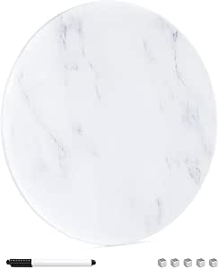 Navaris Round Glass Magnetic Board - Round Whiteboard Diameter 50 cm ...