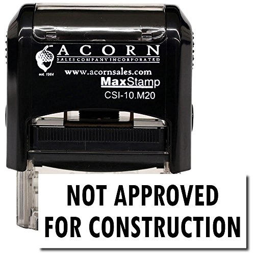 Amazon.com: MaxStamp - Self-Inking Not Approved For Construction Stamp ...
