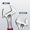 WORKPRO 10-inch Adjustable Wrench, Wide Jaw Opening Wrench with Rubber Anti-slip grip, Metric ...