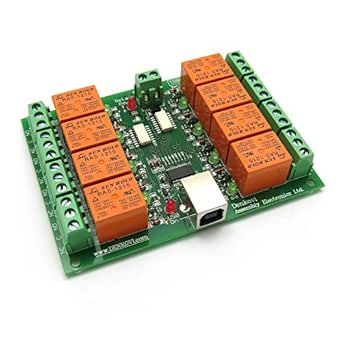 Amazon.com: USB Eight (8) Channel Relay Board for Automation- 12VDC ...