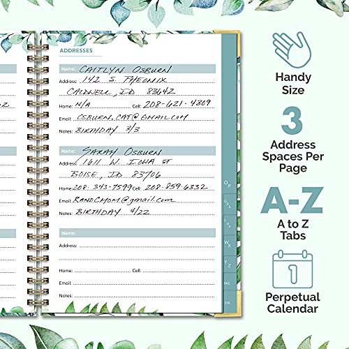 Simplified Greenery Address And Password Book With Alphabetical Tabs simplified-greenery-address-and-password-book-with-alphabetical-tabs
