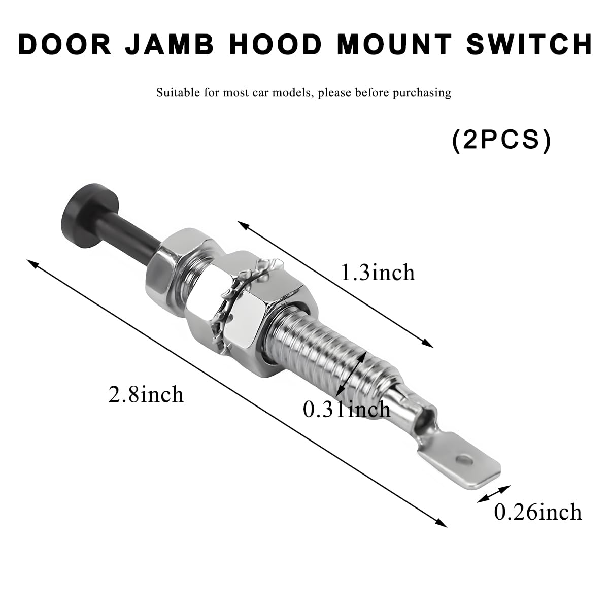 Snapklik.com : 2PCS Car Door Pin Switch, 20A 12VDC Momentary On Off ...