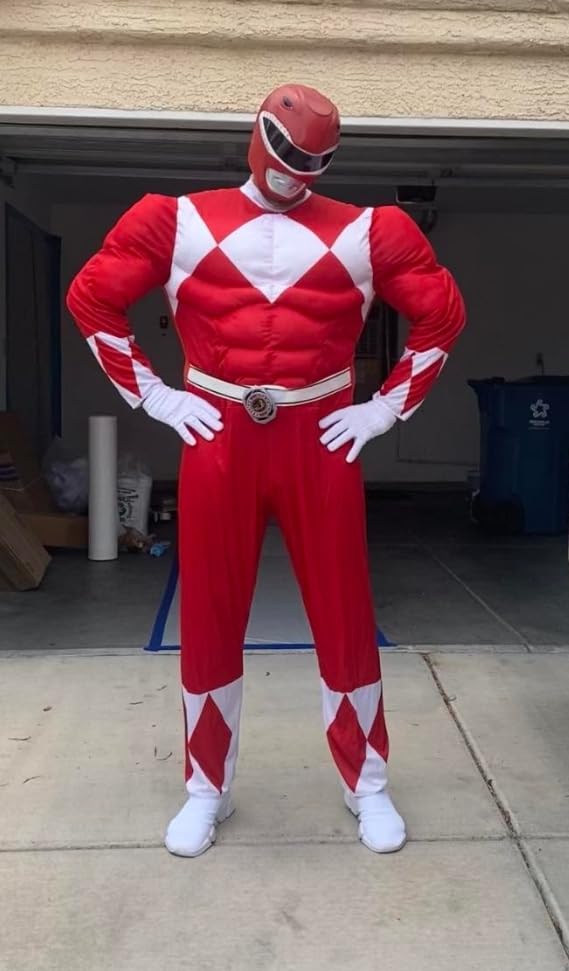 Amazon.com: Disguise Men's Red Ranger Classic Muscle Adult Costume ...