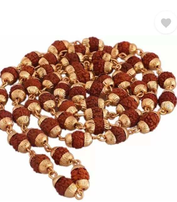 Buy NG GEMS Immunity Rudraksh Mala Shiva God Gold Plated Rudraksh Mala ...
