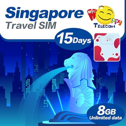 Happy 5G Singapore Sim 15 Days Unlimited Data Travel Sim Card | No Daily Limit | 8GB of 5G High ...