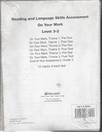 Trophies, Grade 3 Reading/Language Skill Assessment: Harcourt School ...
