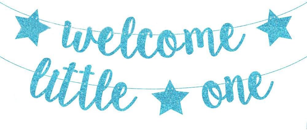 Amazon.com: KUNGOON Welcome Little Man Baby Boy Banner, Blue, 5.9"W x 6 ...