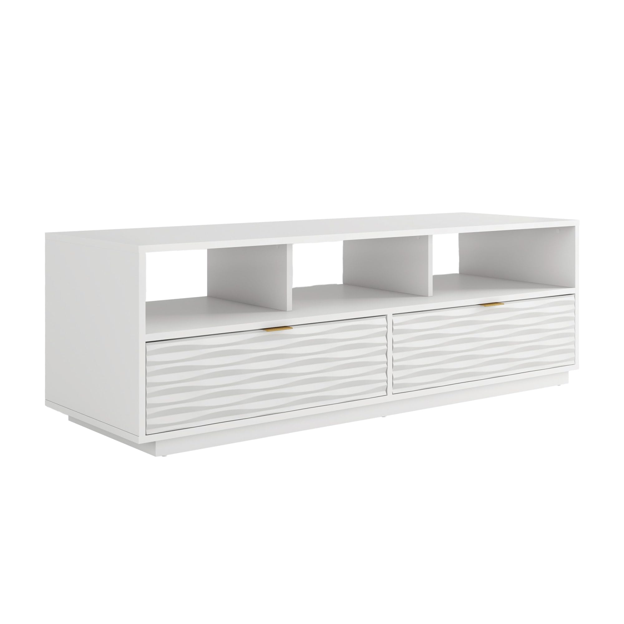 Amazon.com: Sauder Morgan Main White 2-Drawer TV Credenza with Storage ...