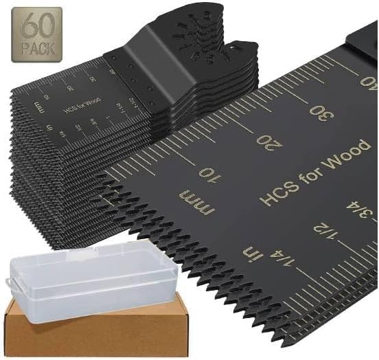 60Pcs Multi Tool Blades Kits Universal Wood Oscillating Saw Blades Wood ...